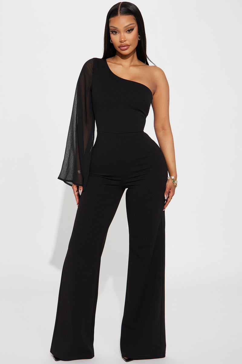 Stassi One Shoulder Jumpsuit - Black | Fashion Nova, Jumpsuits ...