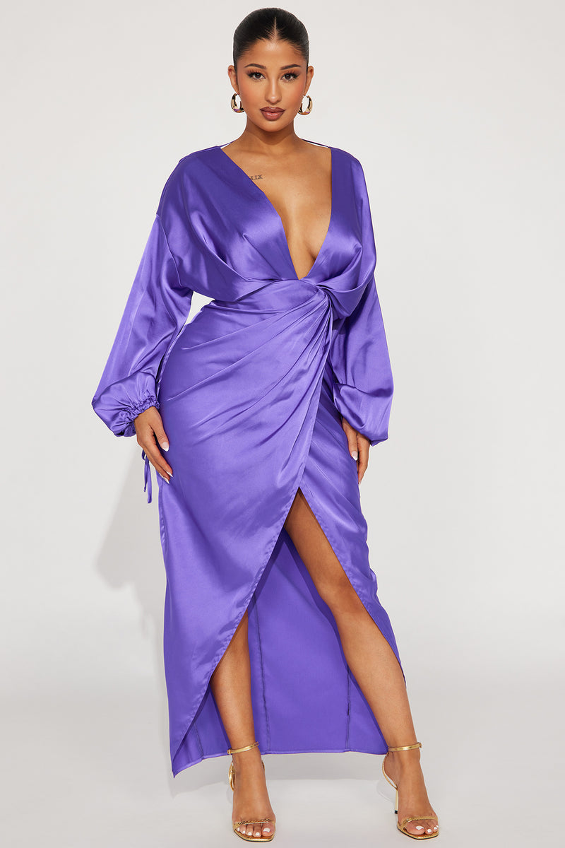 Leslie Satin Maxi Dress - Purple | Fashion Nova, Dresses | Fashion Nova
