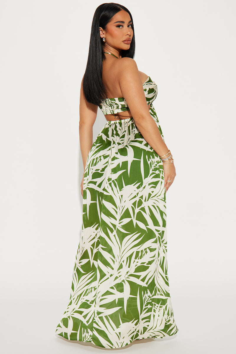 Tropical Satin Maxi Dress - Green/combo | Fashion Nova, Dresses | Fashion Nova