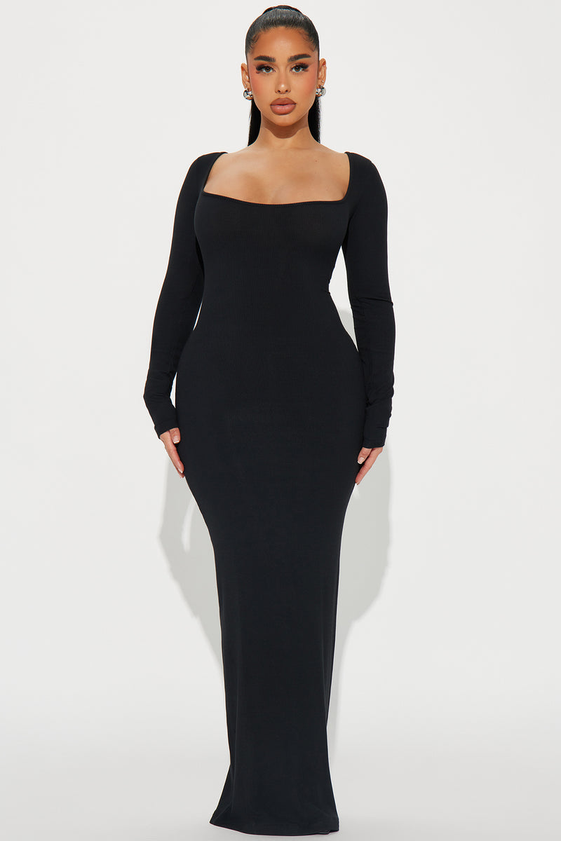 Lola Micro Ribbed Maxi Dress Black Fashion Nova Dresses Fashion Nova