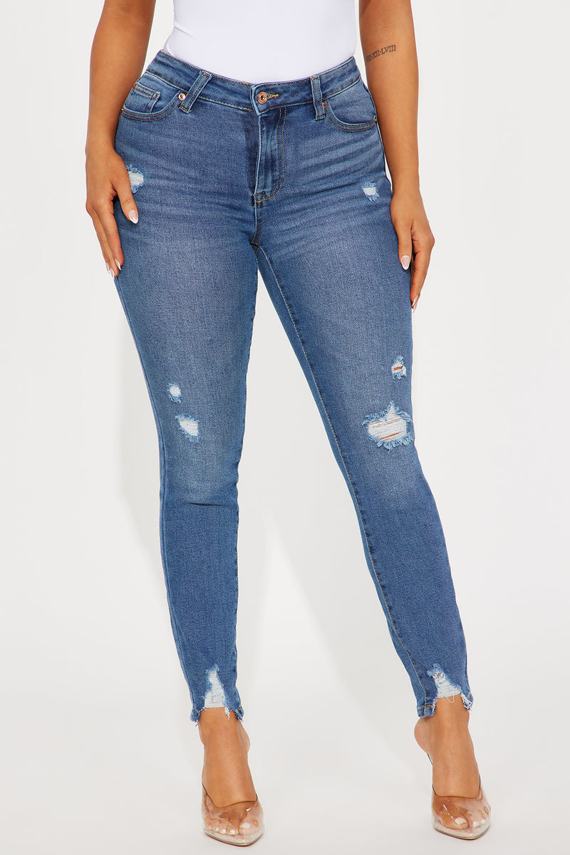 Marleen Mid Rise Stretch Skinny Jeans Dark Wash Fashion Nova Jeans
