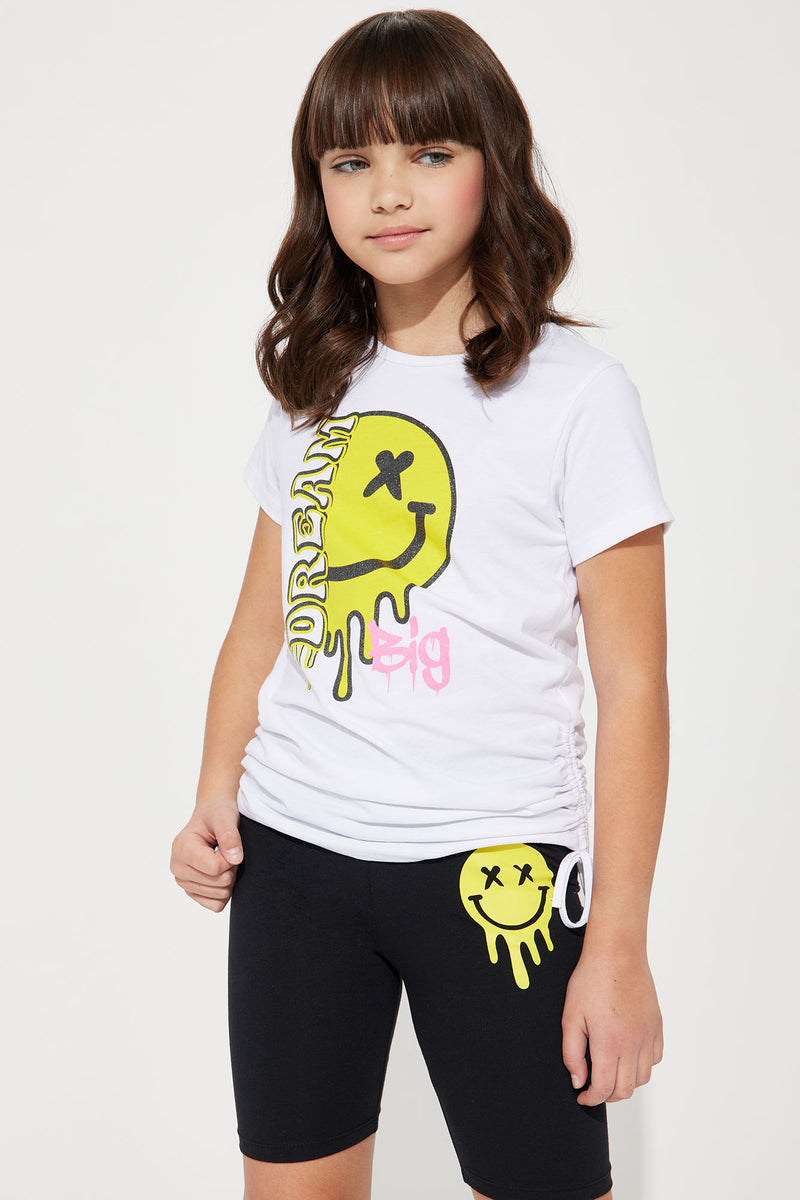 Mini Dream Big Bike Short Set - White/Black | Fashion Nova, Kids Sets | Fashion Nova