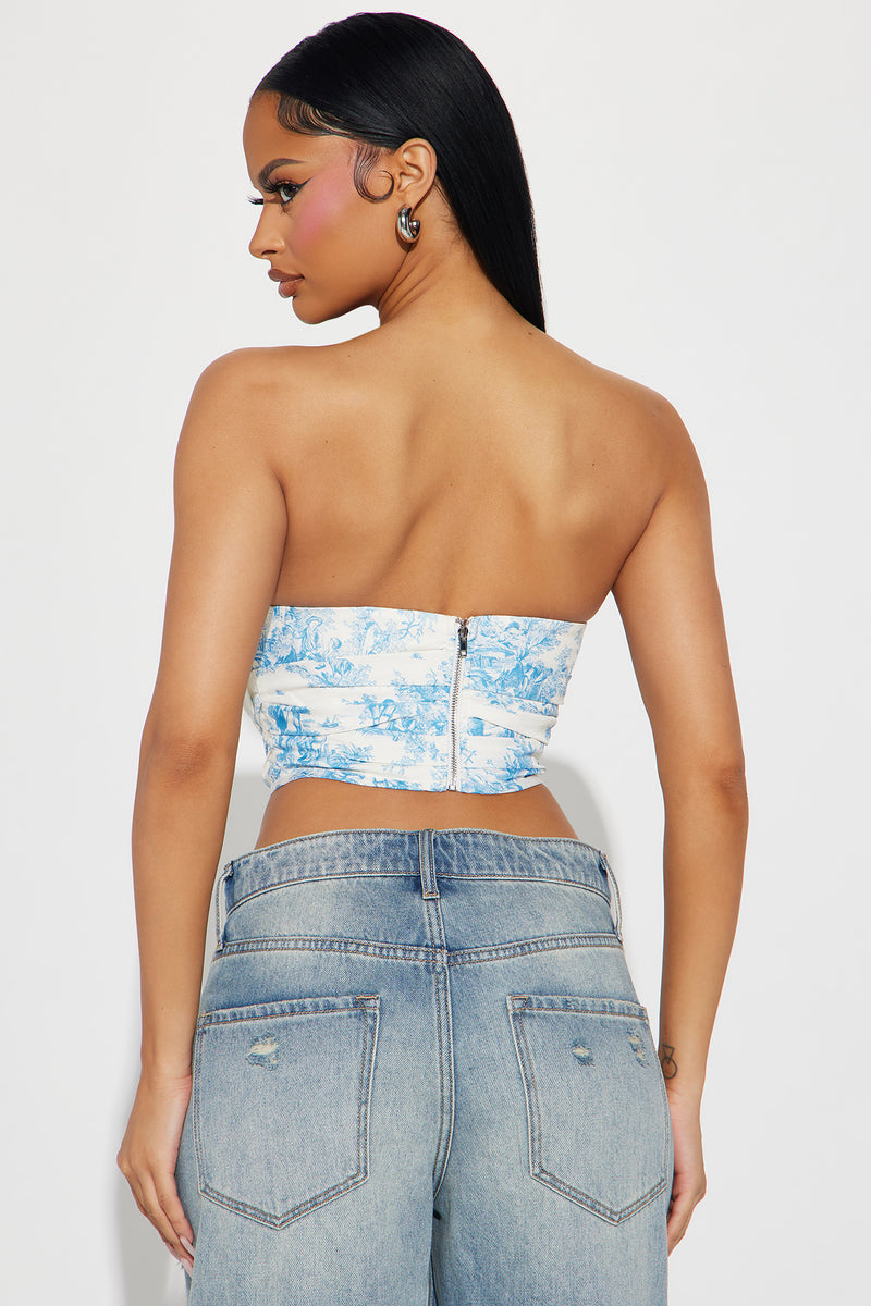 Enjoy The Journey Corset Top - Blue/combo | Fashion Nova, Shirts & Blouses | Fashion Nova