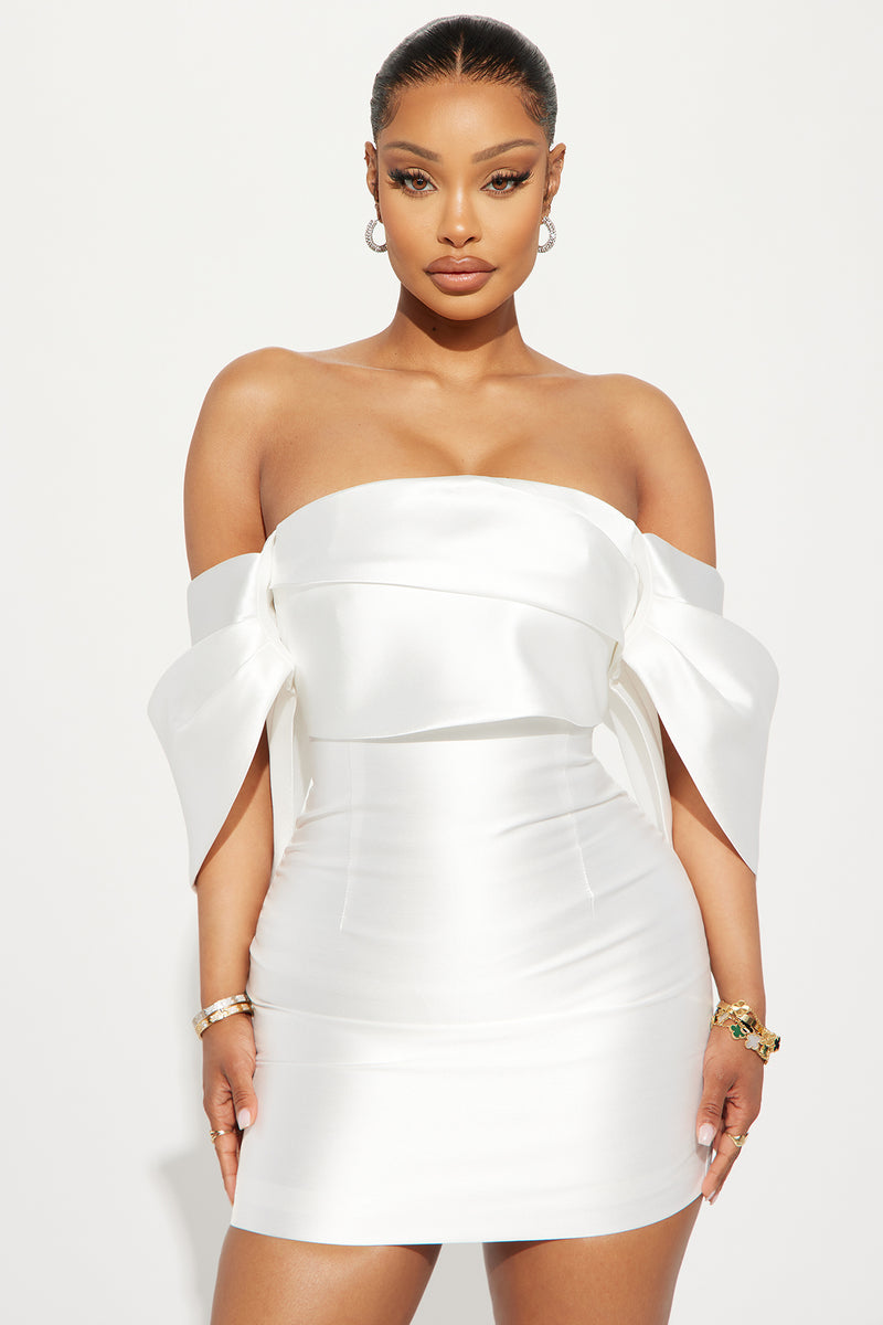 Allison Taffeta Mini Dress - White | Fashion Nova, Dresses | Fashion Nova