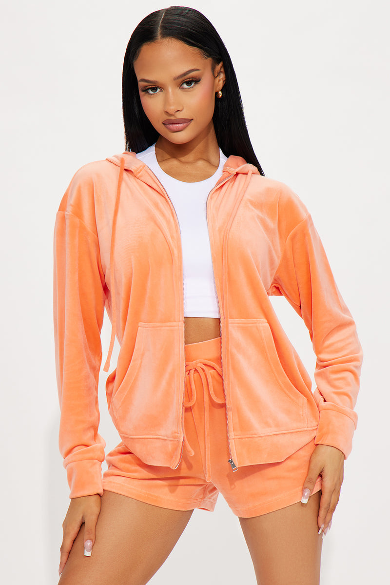 Little Miss Comfy Velour Short Set - Peach | Fashion Nova, Matching Sets | Fashion Nova