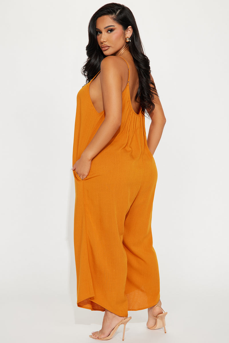 Easy Living Jumpsuit Orange Fashion Nova Jumpsuits Fashion Nova