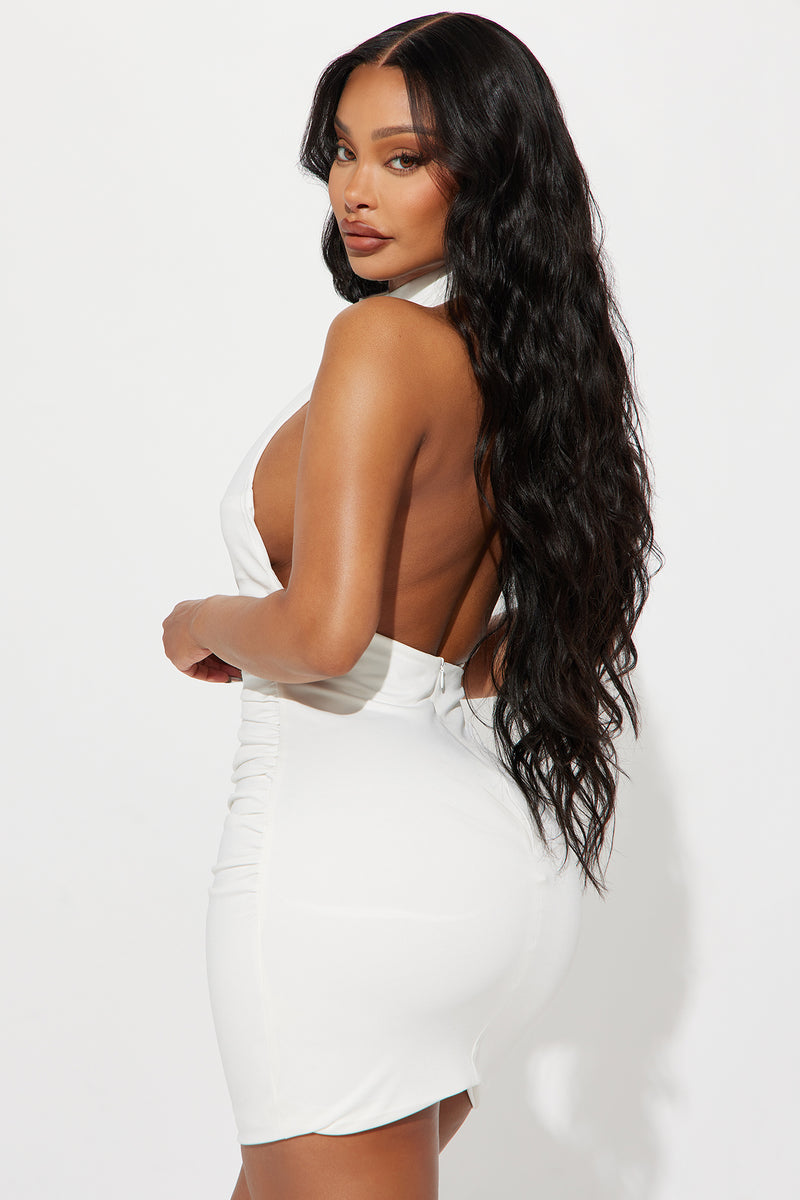 Allison Ruched Mini Dress - White | Fashion Nova, Dresses | Fashion Nova