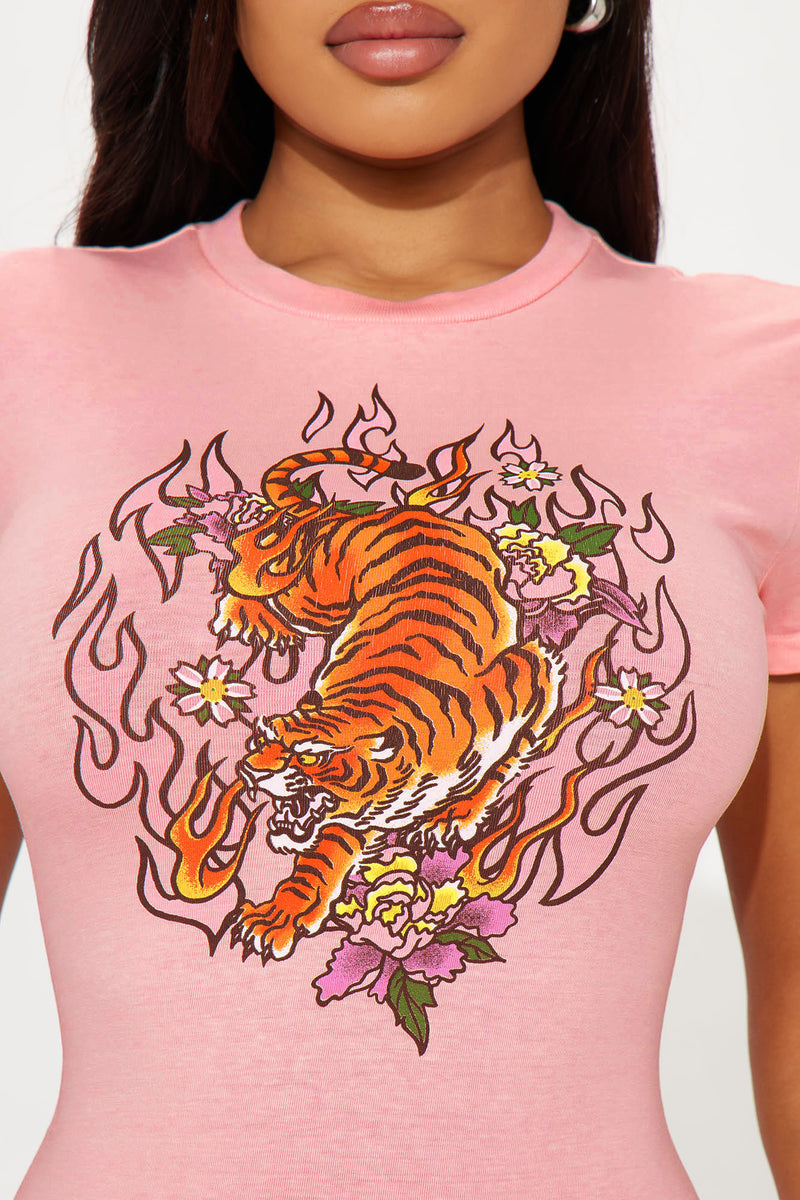 Fearless Tiger T-Shirt Mini Dress - Pink/combo | Fashion Nova, Dresses | Fashion Nova