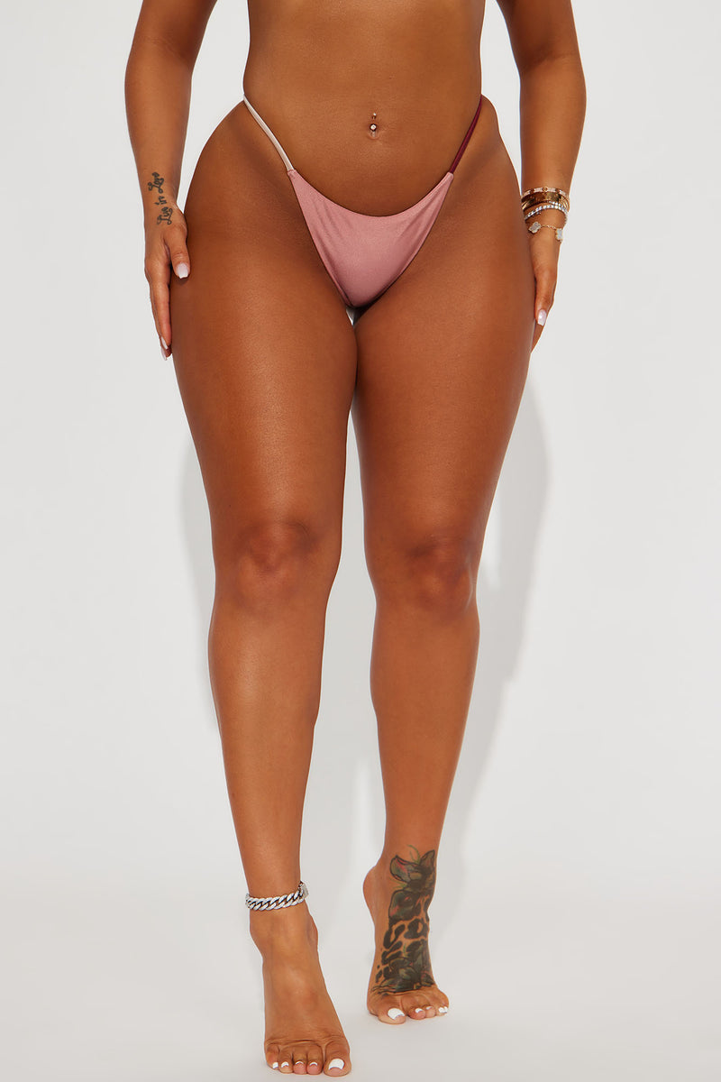 Luxe Escape Side Strap Bikini Bottom - Rose | Fashion Nova, Swimwear | Fashion Nova