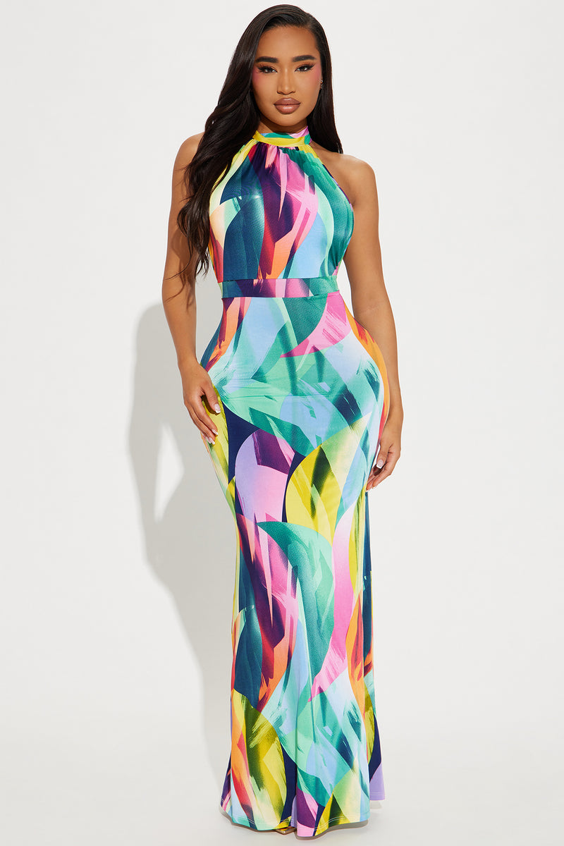 Tiana Backless Maxi Dress - Multi Color | Fashion Nova, Dresses | Fashion Nova