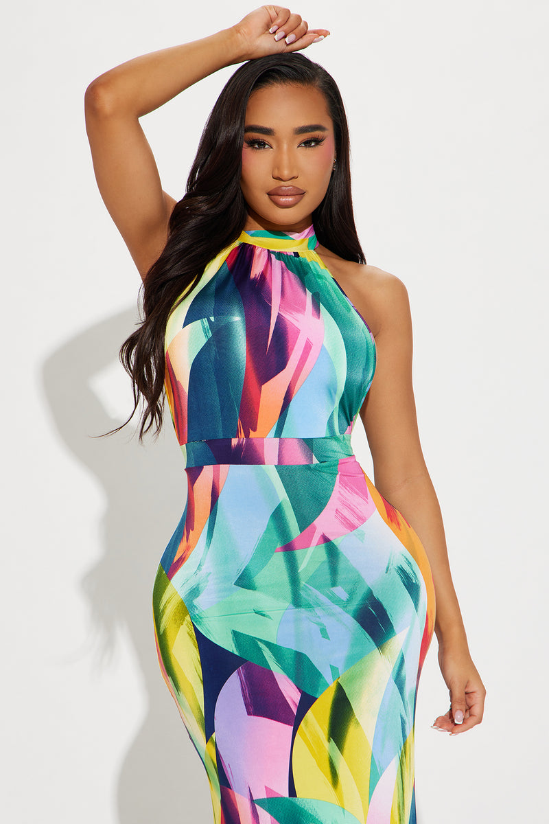 Tiana Backless Maxi Dress Multi Color Fashion Nova Dresses