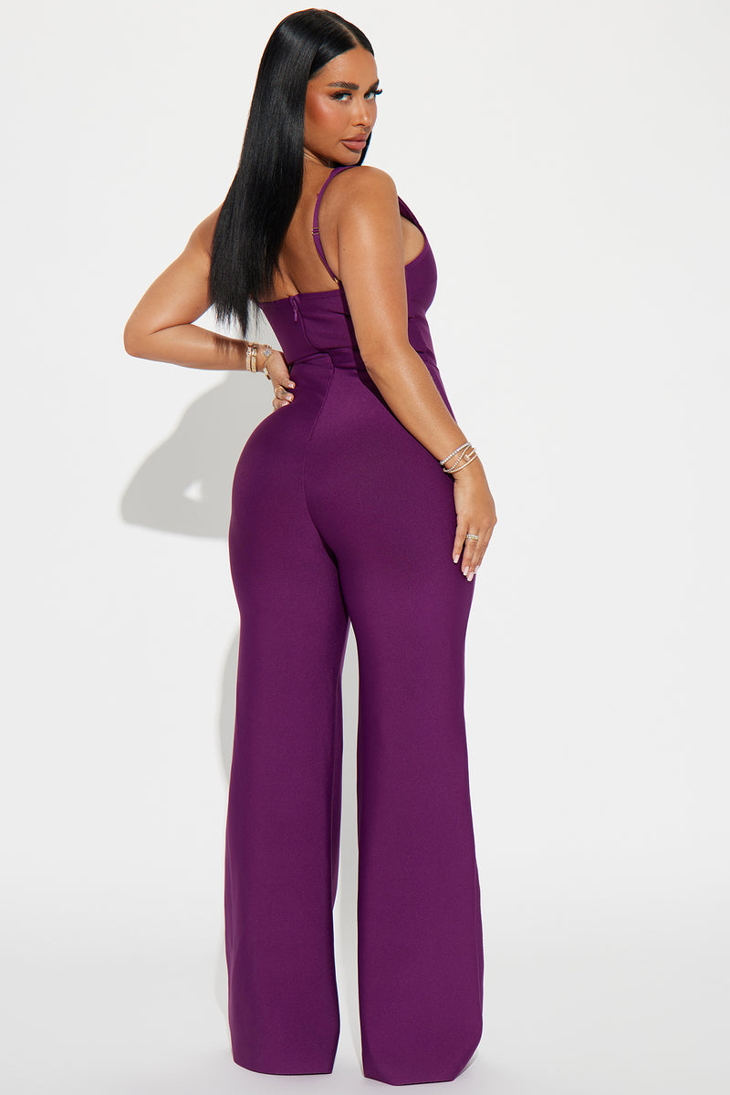 Over The Top Bandage Jumpsuit Plum Fashion Nova Jumpsuits