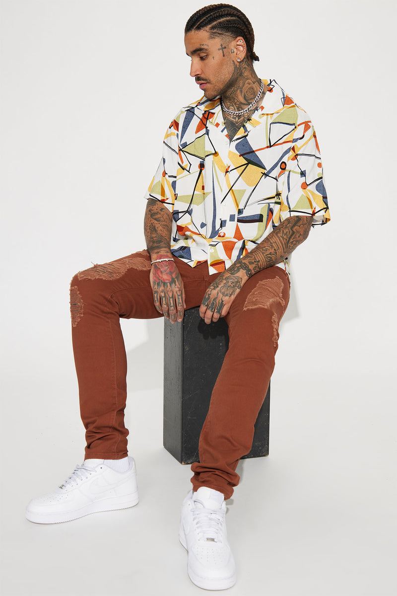 All I Have Cuban Shirt - White/combo | Fashion Nova, Mens Shirts | Fashion Nova