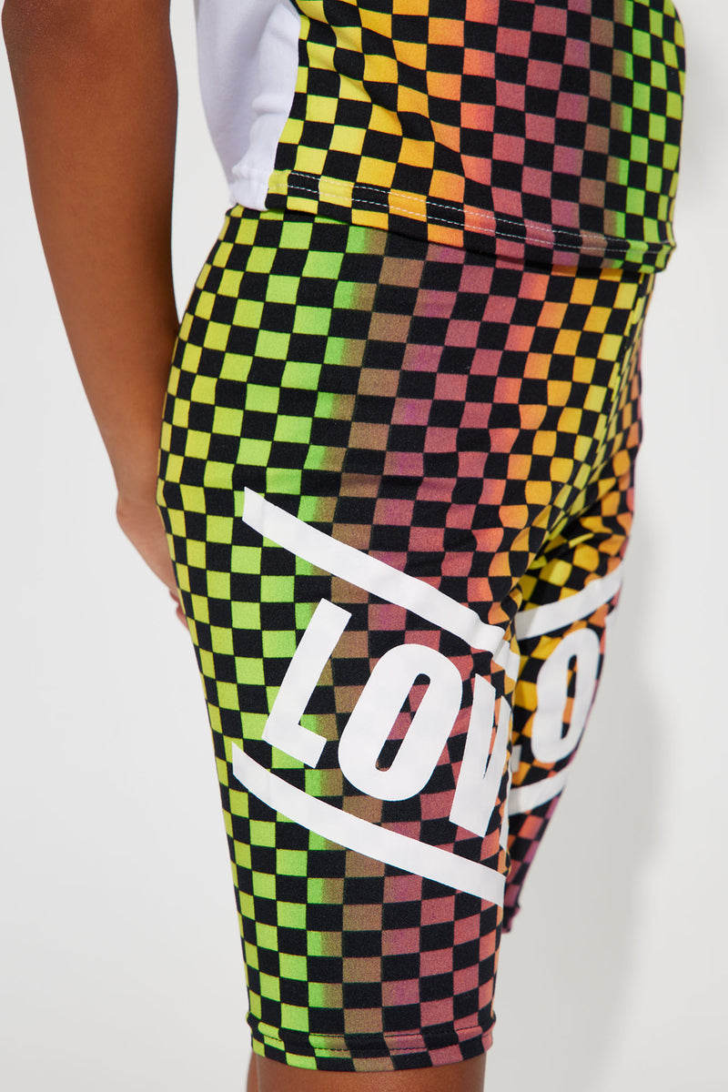 Mini Love Is Everywhere Knit Biker Short Set - Black/combo | Fashion Nova, Kids Sets | Fashion Nova