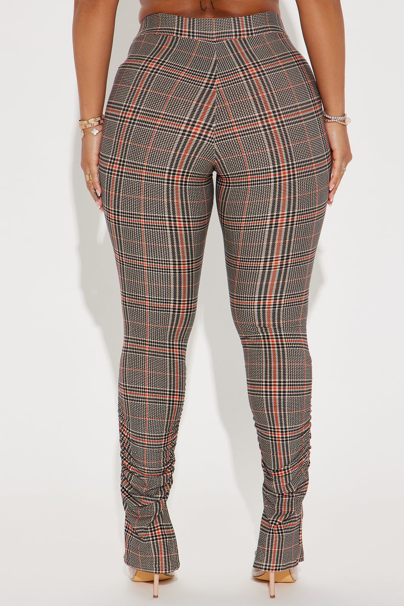 Metro Chic Plaid Stacked Pant - Grey/combo | Fashion Nova, Pants | Fashion Nova