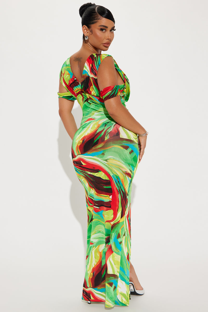 Tropical Vacation Maxi Dress - Green/combo | Fashion Nova, Dresses | Fashion Nova