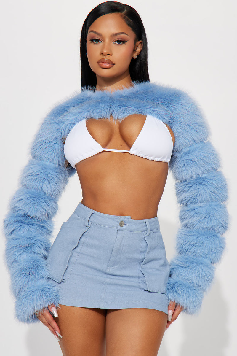 Call Me Princess Faux Fur Shrug - Light Blue | Fashion Nova, Jackets & Coats | Fashion Nova