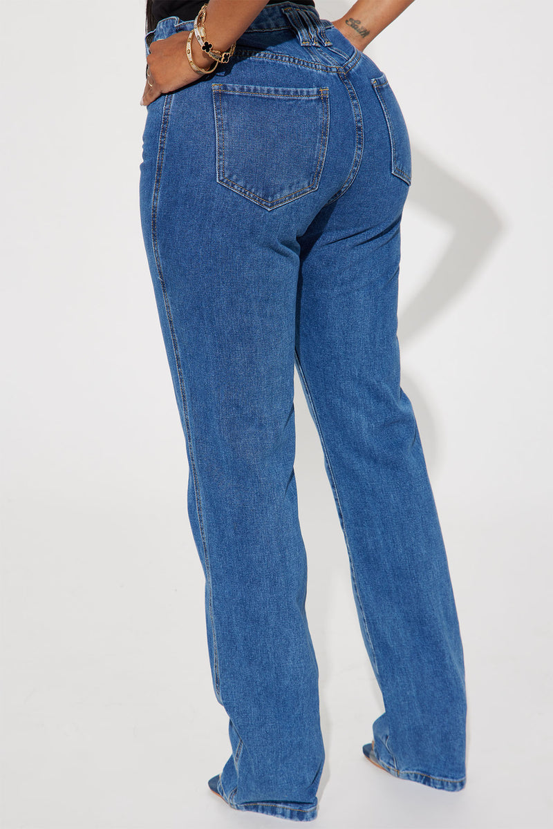Just Saying Non Stretch Straight Leg Jean Medium Wash Fashion Nova