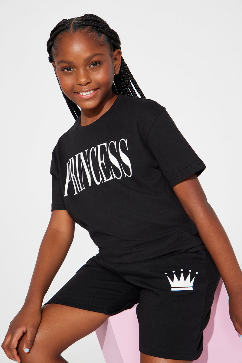 Family Goals Mini Princess Short Set - Black | Fashion Nova, Kids Sets | Fashion Nova