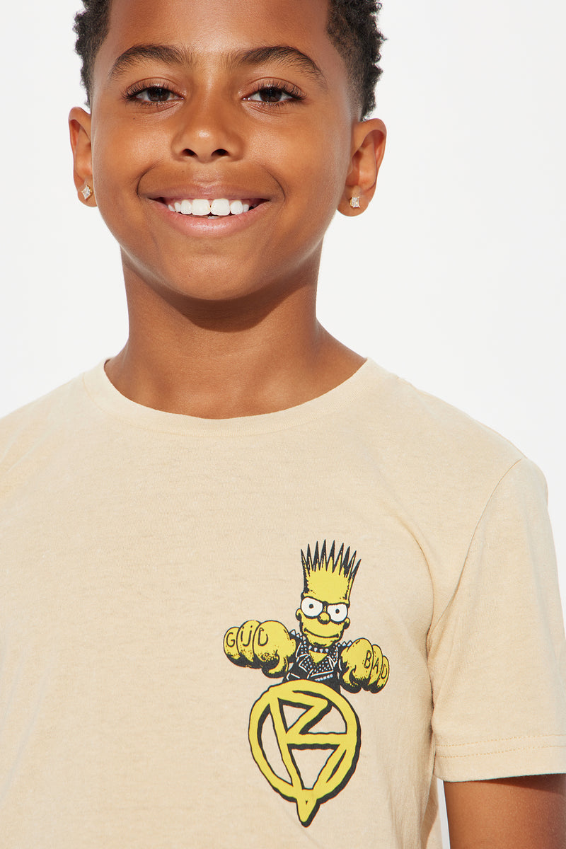 Mini Bart Simpson Punk Front And Back Short Sleeve Tee Sand Fashion