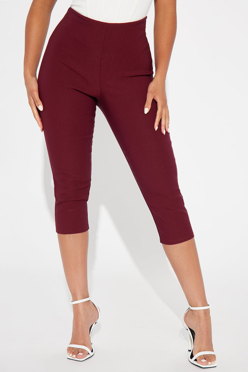 Just A Girl Capri Pant Burgundy Fashion Nova Pants Fashion Nova