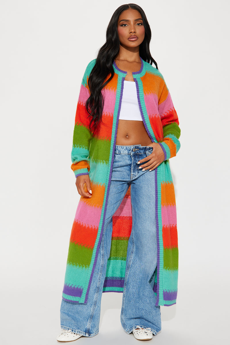 Poppy Striped Long Cardigan - Multi Color | Fashion Nova, Sweaters | Fashion Nova