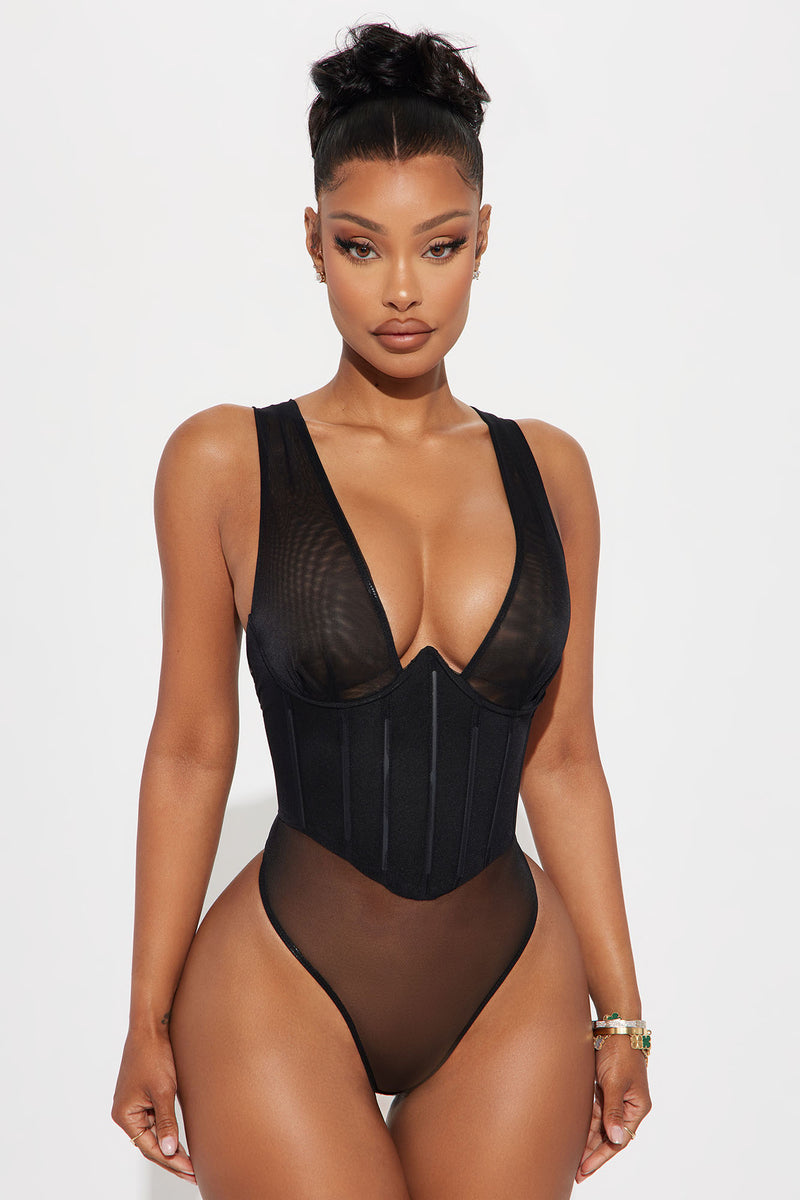 Safiya Mesh Bodysuit Black Fashion Nova Bodysuits Fashion Nova