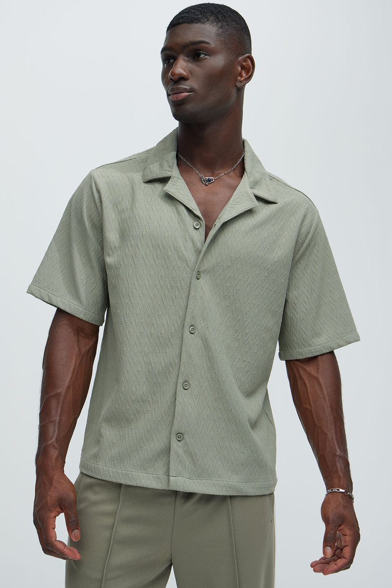 Wade Textured Shirt - Olive | Fashion Nova, Mens Shirts | Fashion Nova