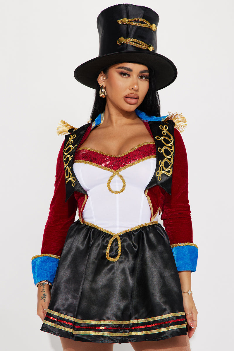 Sassy Ring Leader 2 Piece Costume Set Black Red Fashion Nova