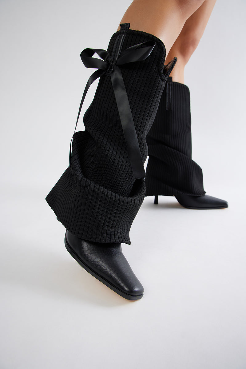 Luckie Bow Knee High Boots - Black | Fashion Nova, Shoes | Fashion Nova