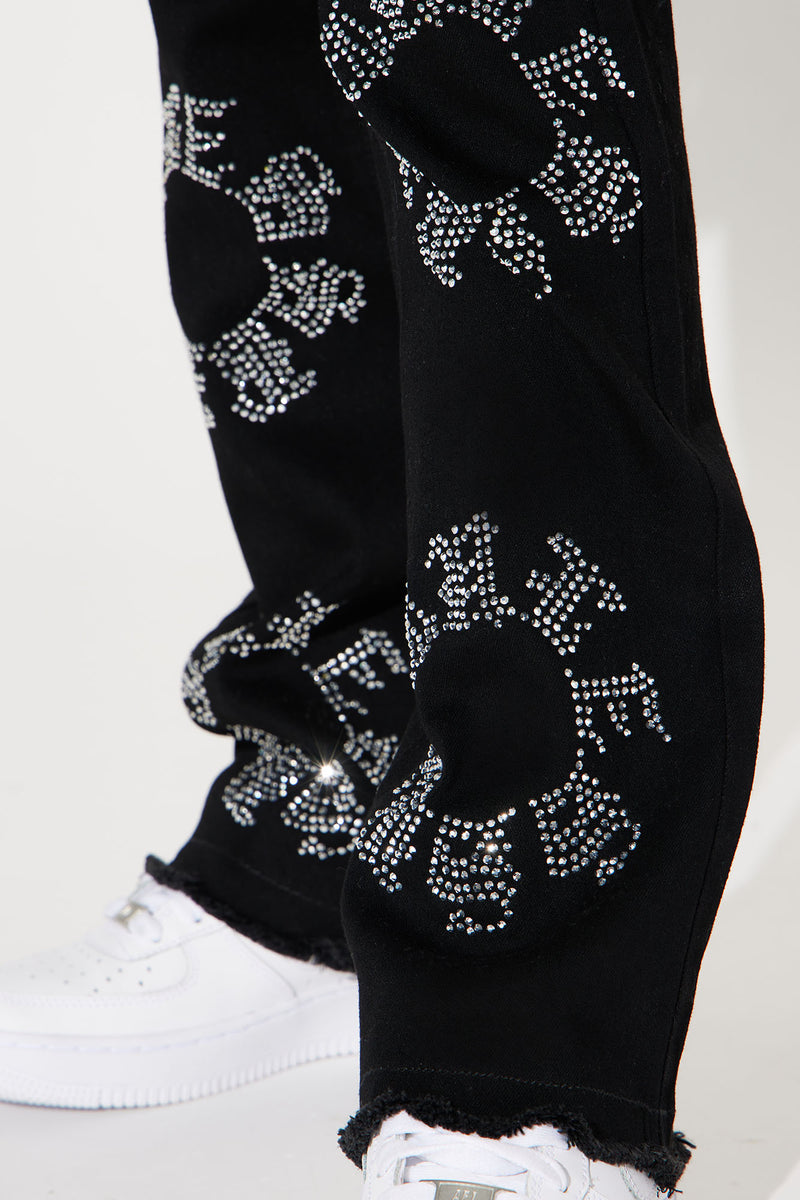 Mini Bling My Line Stacked Skinny Flare Pants - Black/Silver | Fashion Nova, Kids Pants & Jeans ...