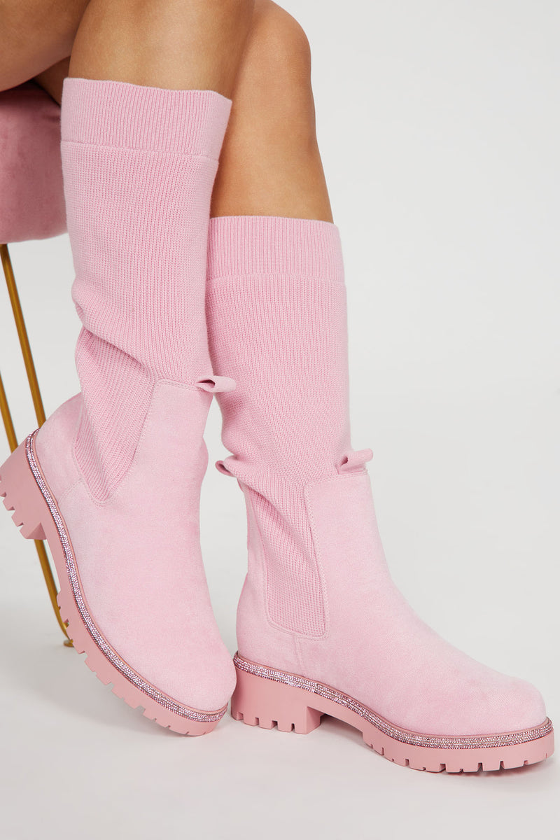 Stay All Day Flat Boots - Pink | Fashion Nova, Shoes | Fashion Nova