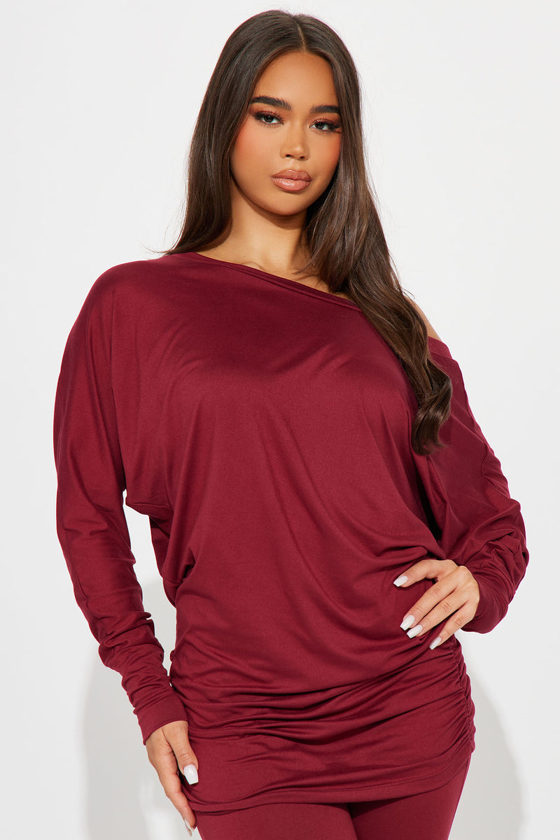 Camila Off Shoulder Legging Set Wine Fashion Nova Matching Sets Fashion Nova