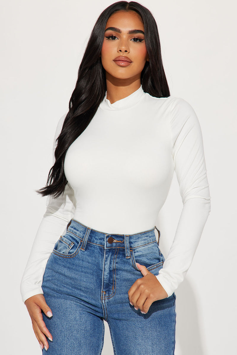 Athena Double Lined Bodysuit - White | Fashion Nova, Basic Tops & Bodysuits | Fashion Nova