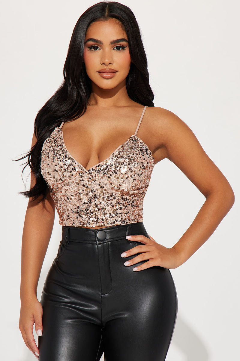 Isabel Sequin Top - Champagne | Fashion Nova, Knit Tops | Fashion Nova