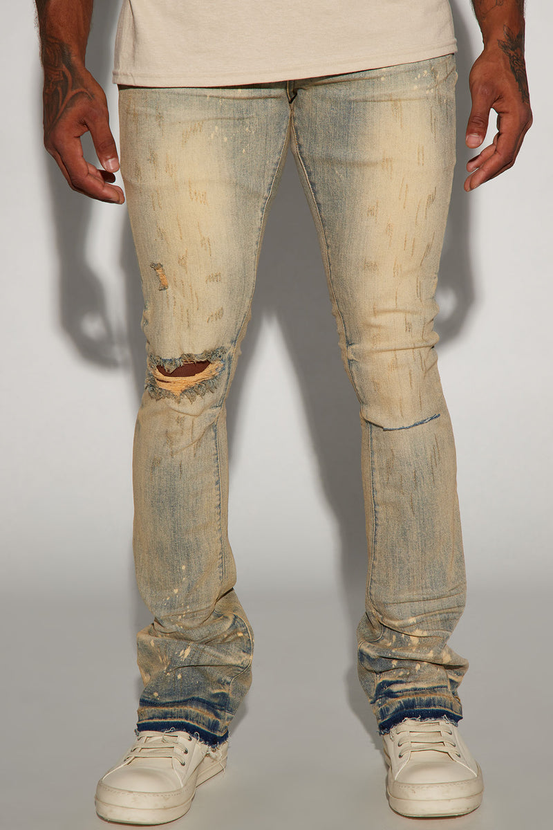 Walk With It Stacked Skinny Flare Jeans Medium Wash Fashion Nova