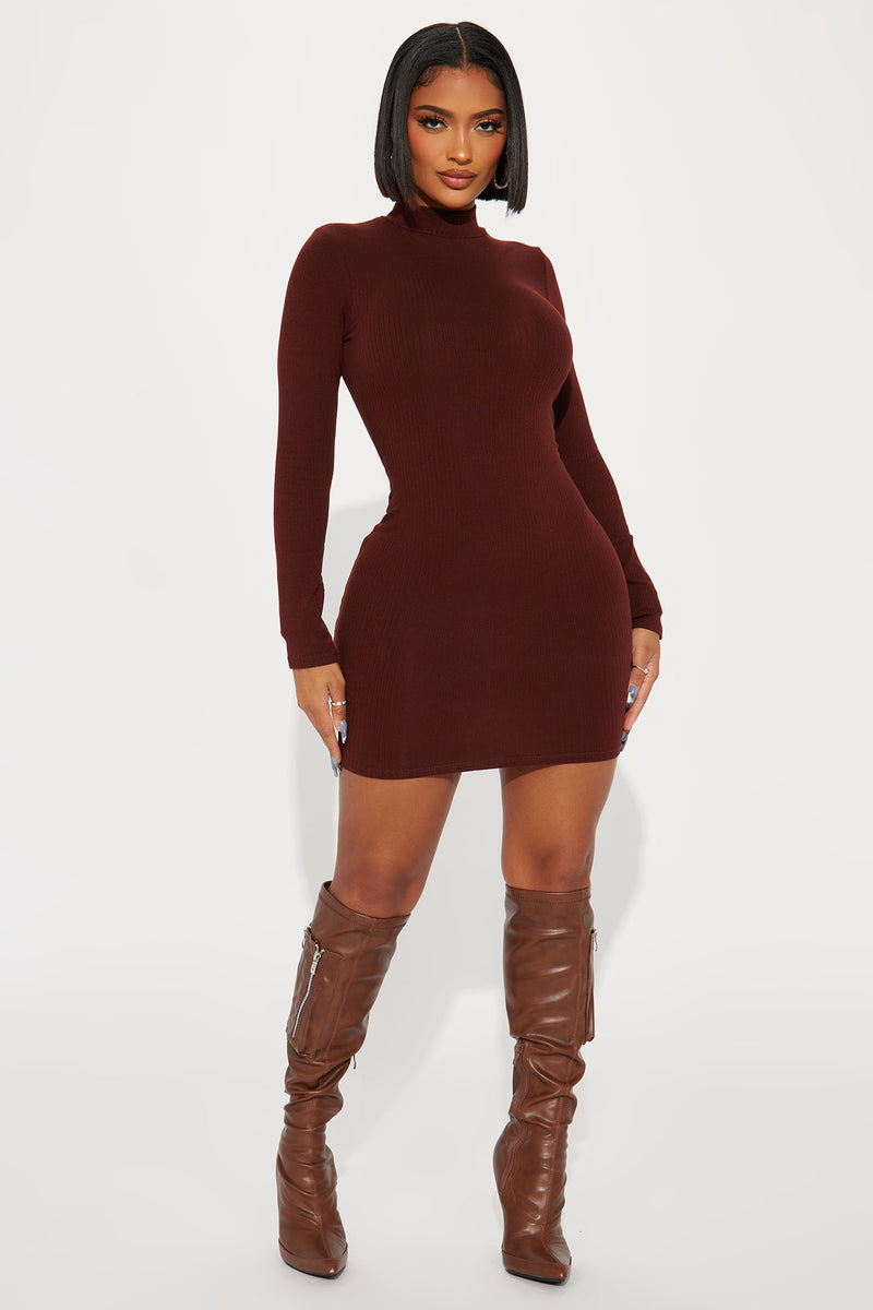 Essential Ribbed Mini Dress - Brown | Fashion Nova, Dresses | Fashion Nova