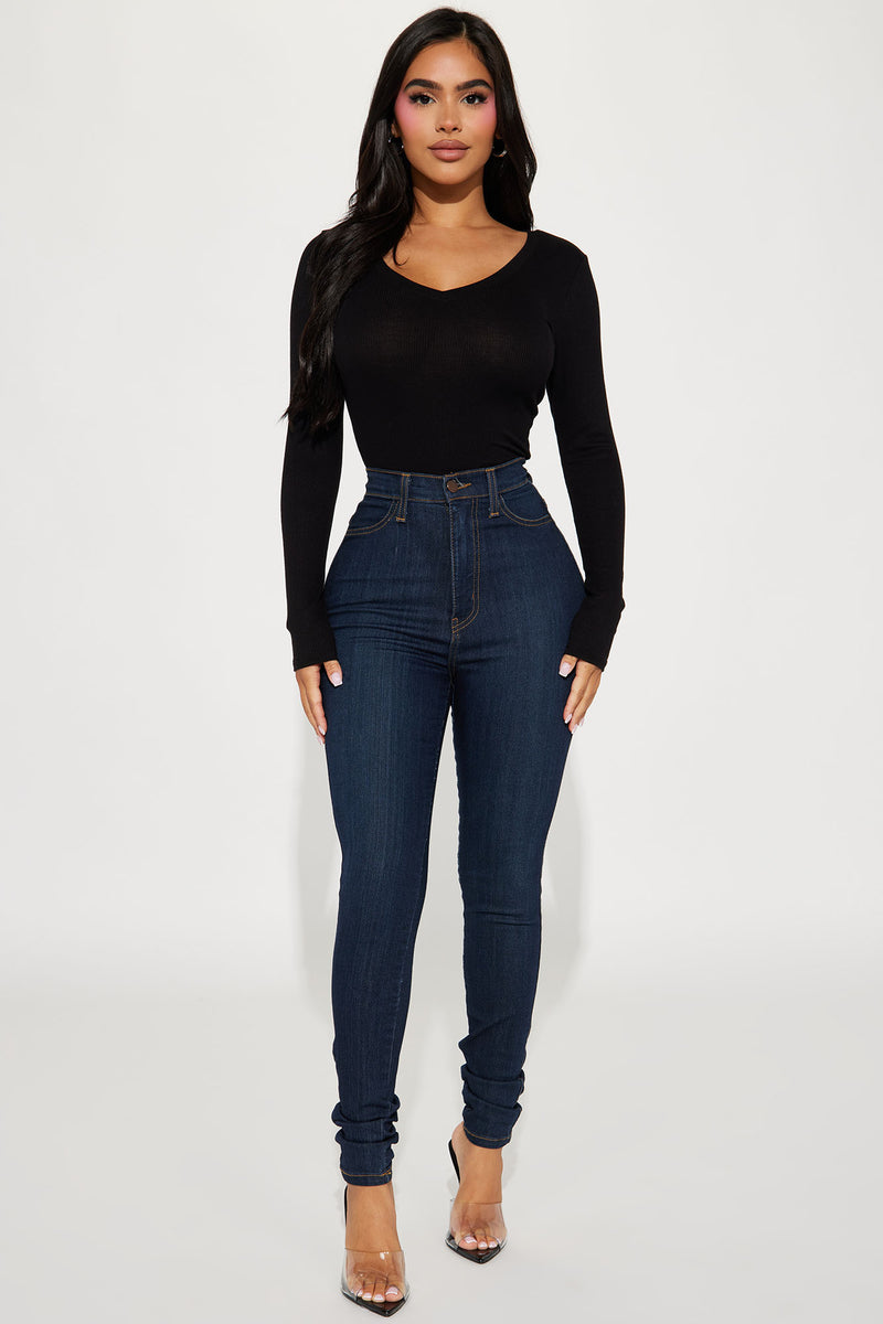 Elana Ribbed Top Black Fashion Nova Basic Tops And Bodysuits