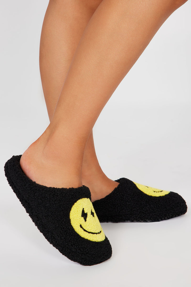 Smiles All Around Slippers - Black | Fashion Nova, Shoes | Fashion Nova