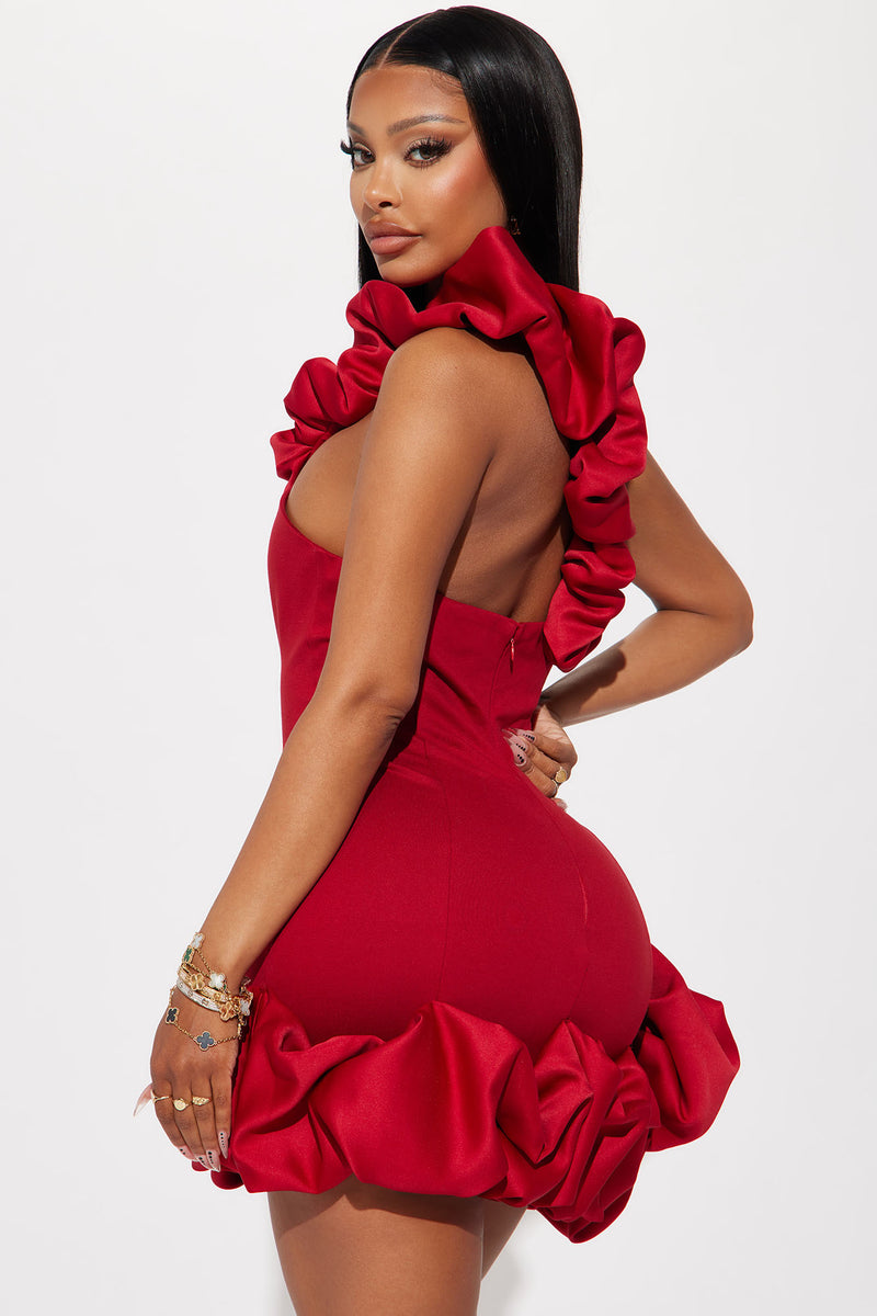 Wilma Ruffle Mini Dress Red Fashion Nova Dresses Fashion Nova
