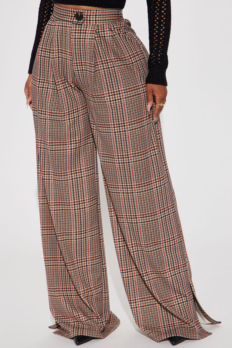 On The Regular Plaid Trouser - Brown/combo | Fashion Nova, Pants | Fashion Nova