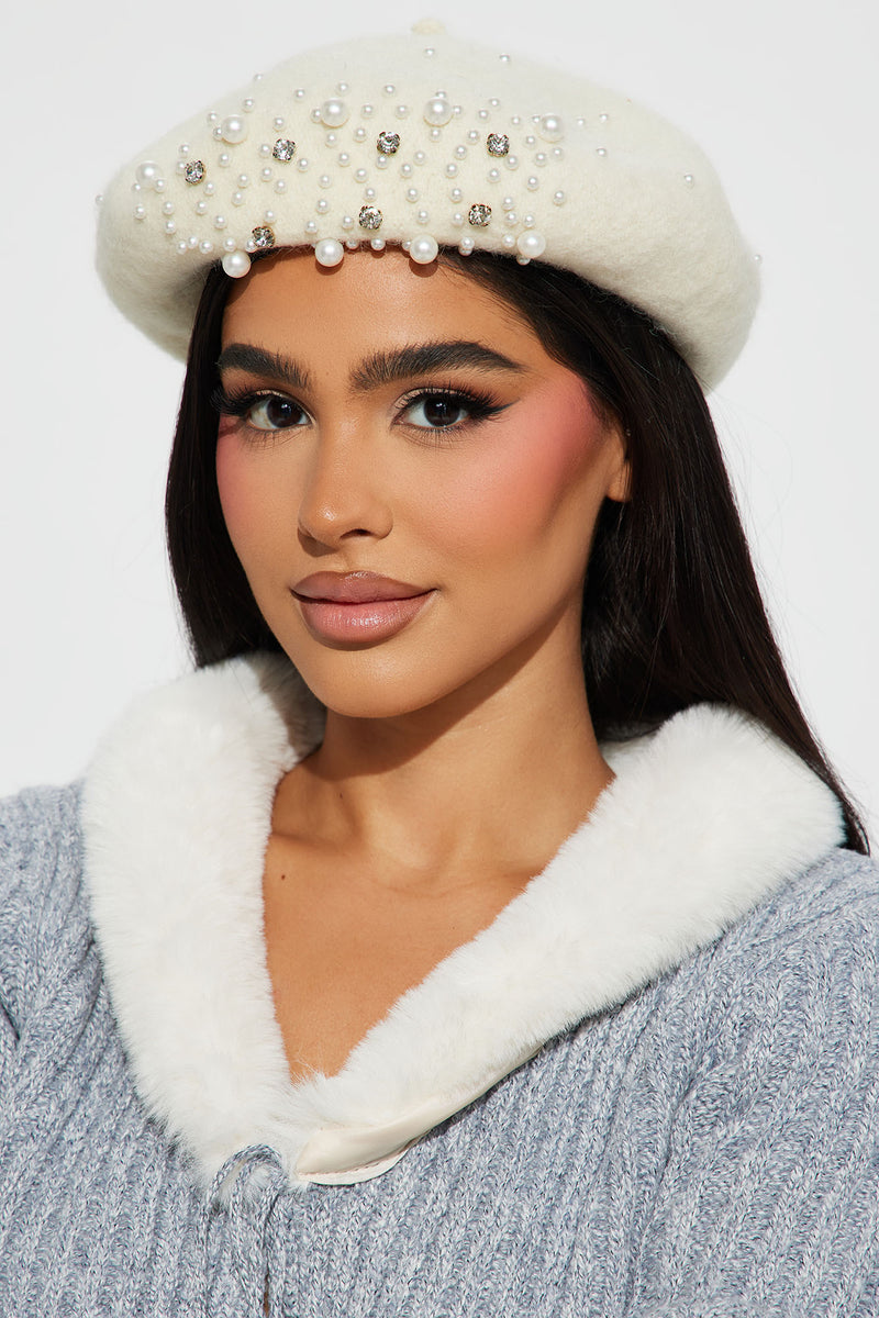 Pearls For Me Beret Cream Fashion Nova Accessories Fashion Nova
