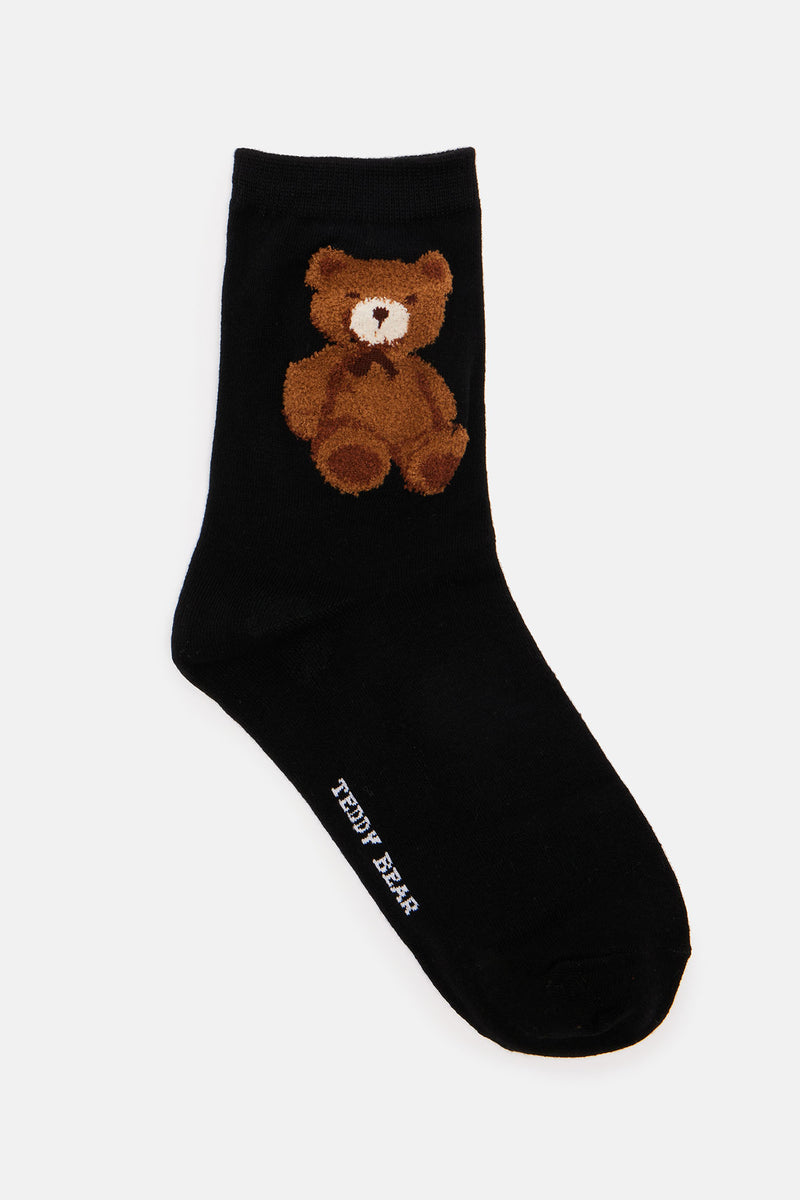 Favorite Teddy Socks - Black | Fashion Nova, Accessories | Fashion Nova