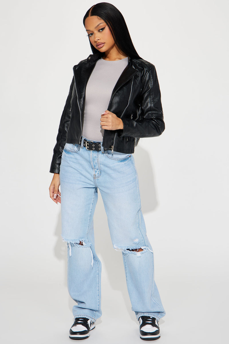 Try Me Not Faux Leather Jacket Black Fashion Nova Jackets And Coats