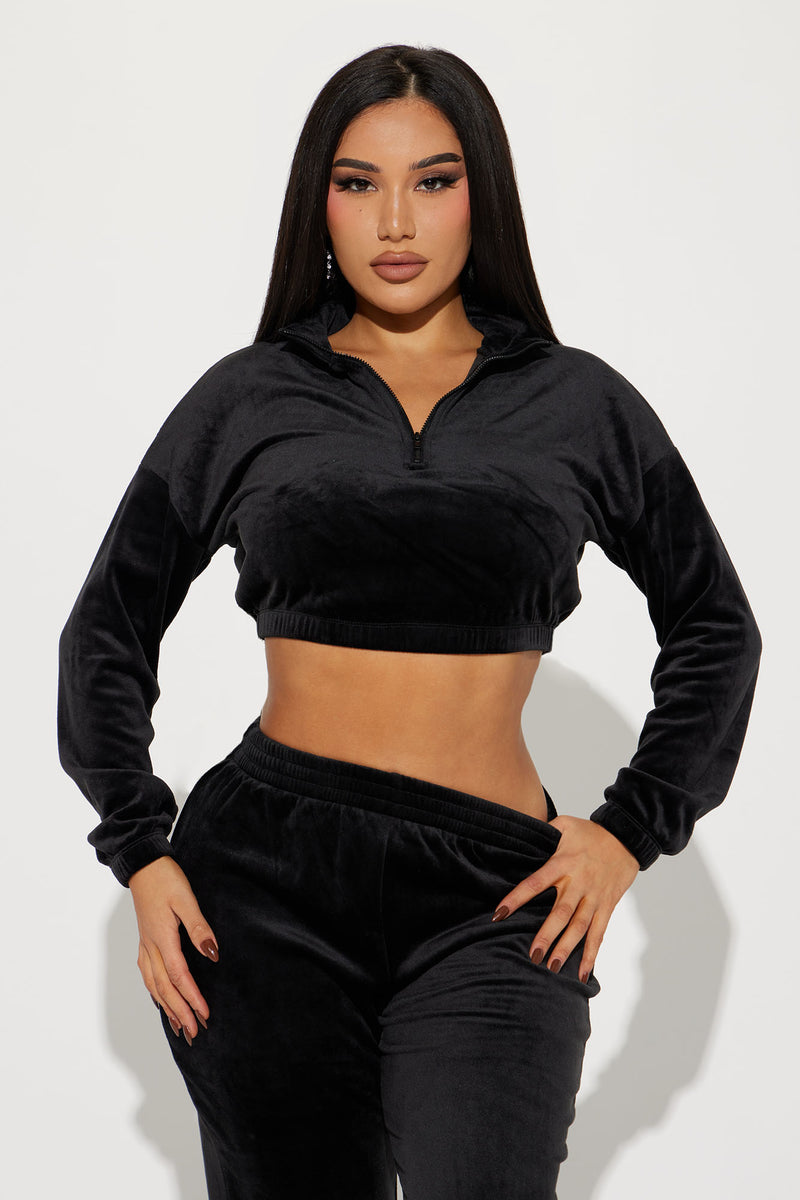Soft Side Velour Jogger Set - Black | Fashion Nova, Matching Sets | Fashion Nova