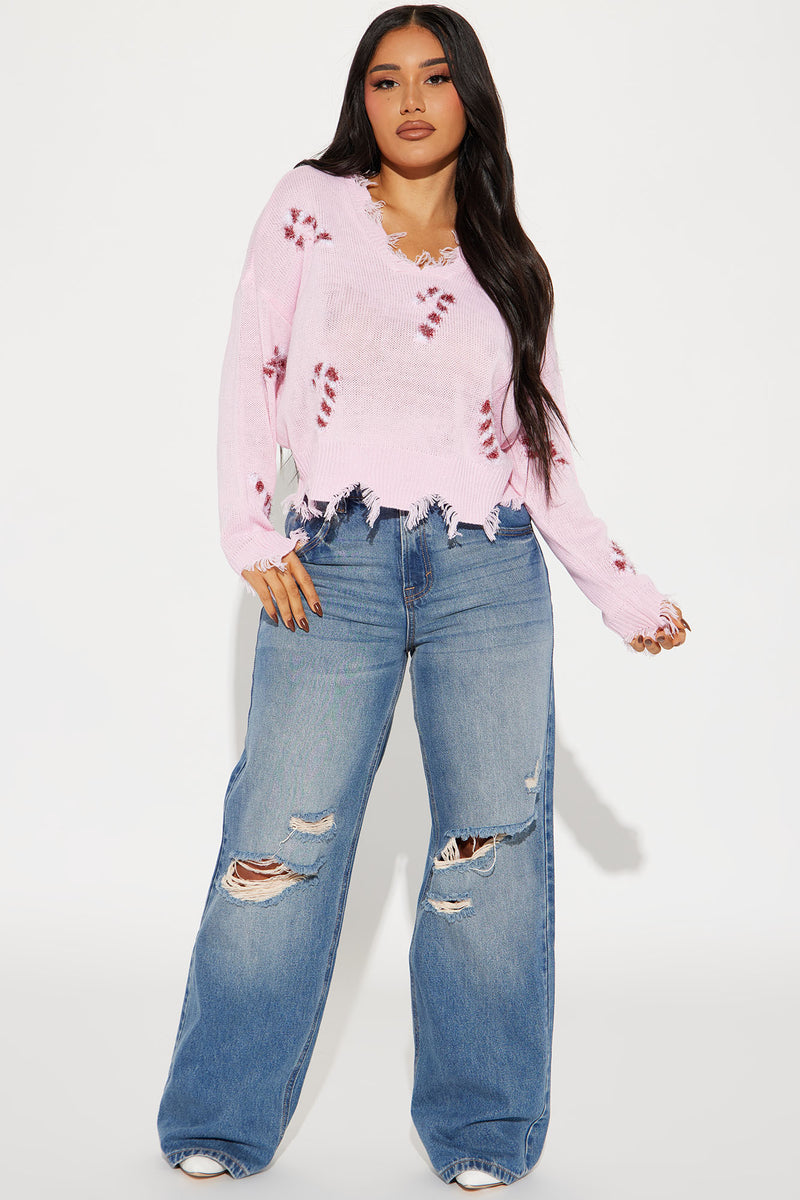 Candy Cane Love Sweater Pinkcombo Fashion Nova Sweaters Fashion