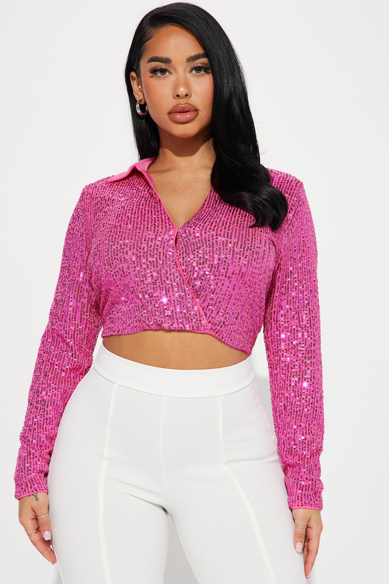 Scarlett Sequin Top - Hot Pink | Fashion Nova, Knit Tops | Fashion Nova