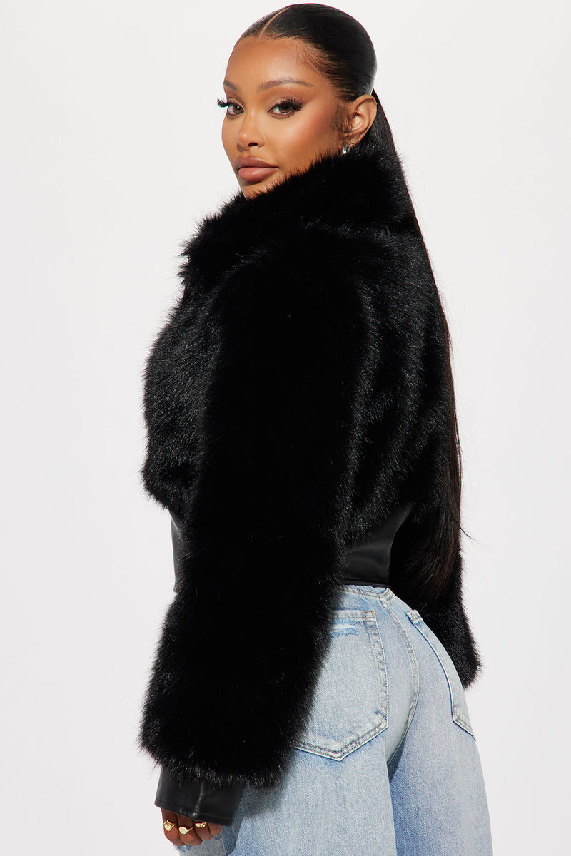Cozy With You Faux Fur Jacket Black Fashion Nova Jackets And Coats