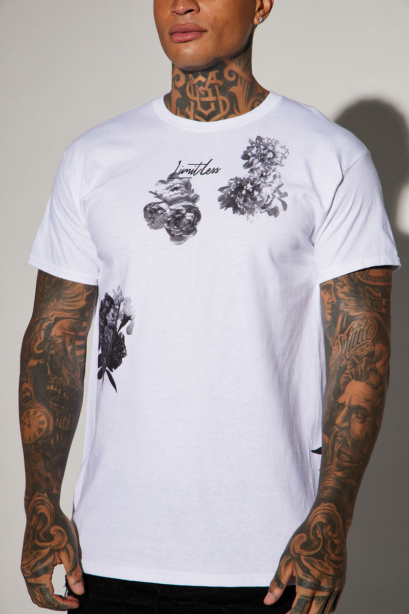 Limitless Bloom Short Sleeve Tee - White | Fashion Nova, Mens Graphic Tees | Fashion Nova