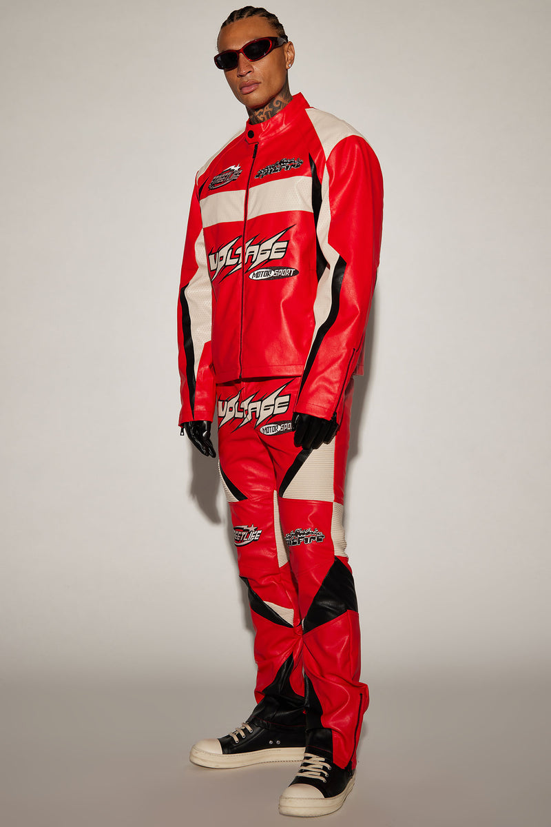 Got Me Faded Stacked Slim Flare Moto Pants Redcombo Fashion Nova